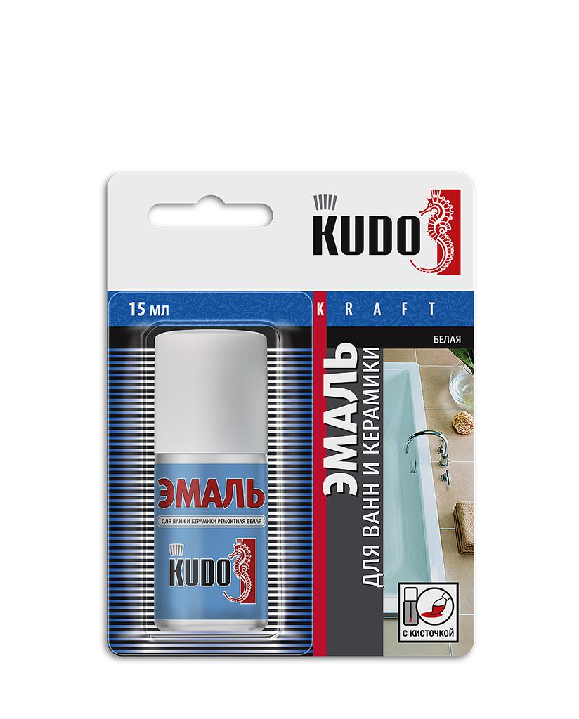 Эмаль для ванн и керамики ремонтная с кисточкой KUDO